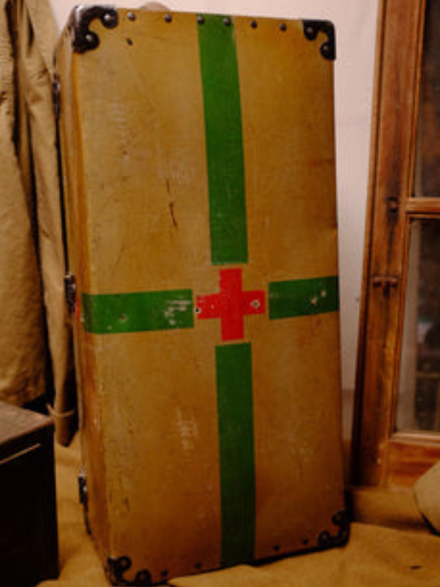 Red Cross vintage suitcase - Antares Furnishings