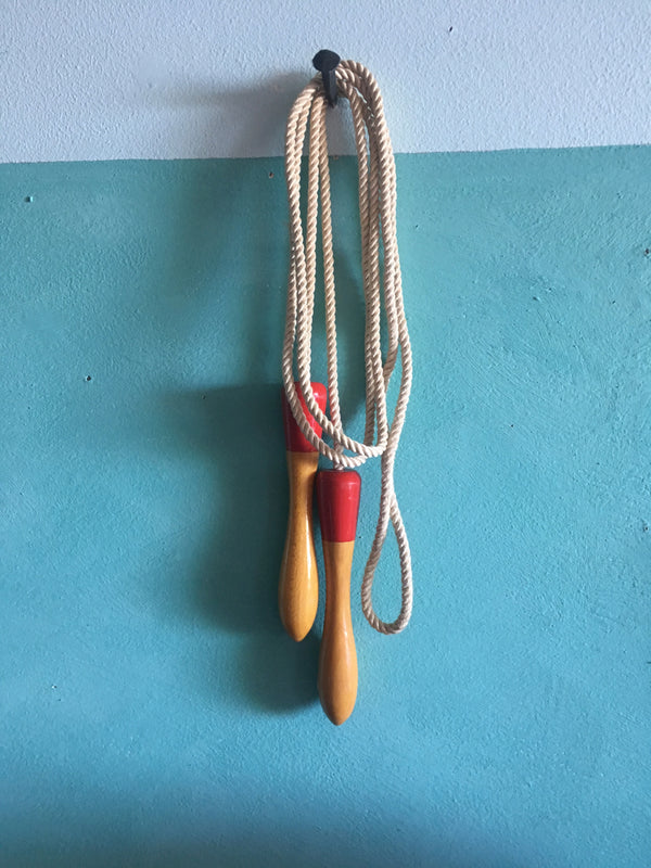 vintage red painted jump rope - Antares Furnishings