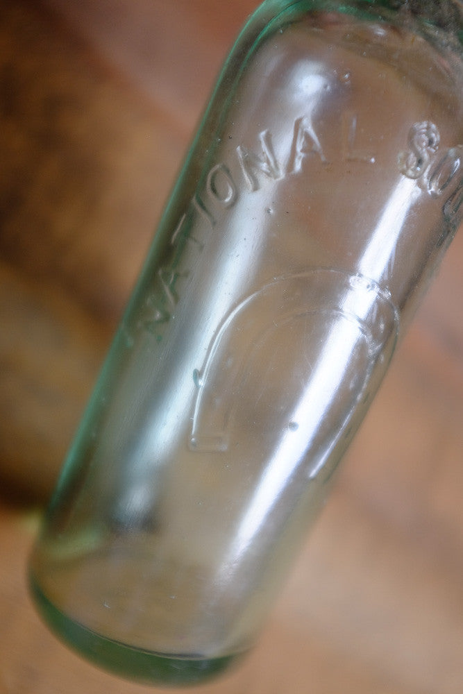 round bottom vintage soda bottle and green glass bottle - Antares ...